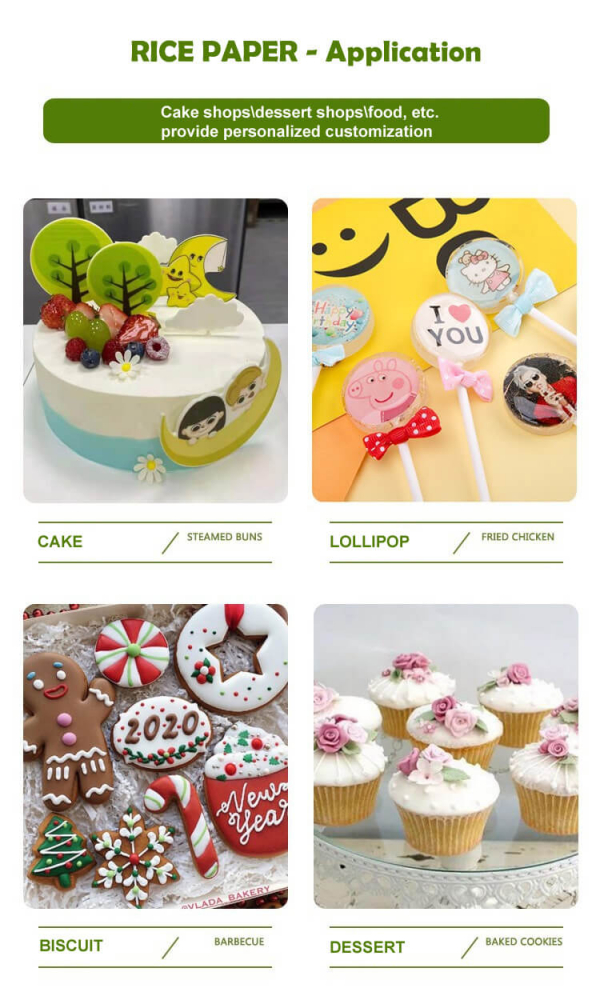 Edible Image Rice Wafer Paper Sheets For Cakes Decorations Printable ...
